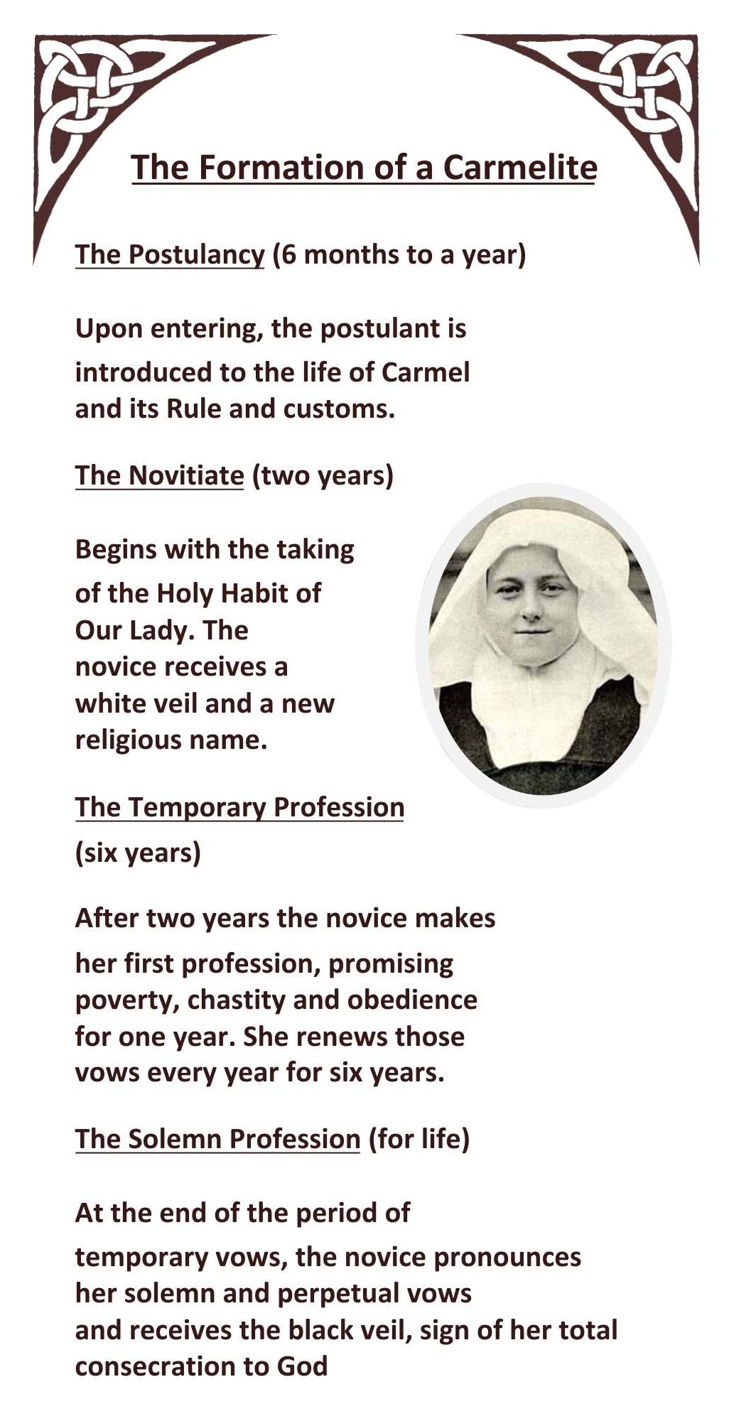 Vocations - CARMEL OF THE HOLY TRINITY